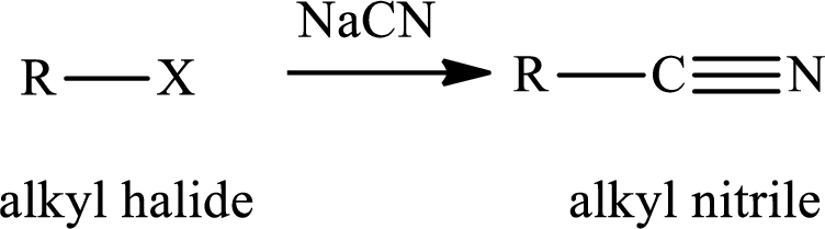 Synthesis of nitriles by nucleophilic displacement of halide from a ...