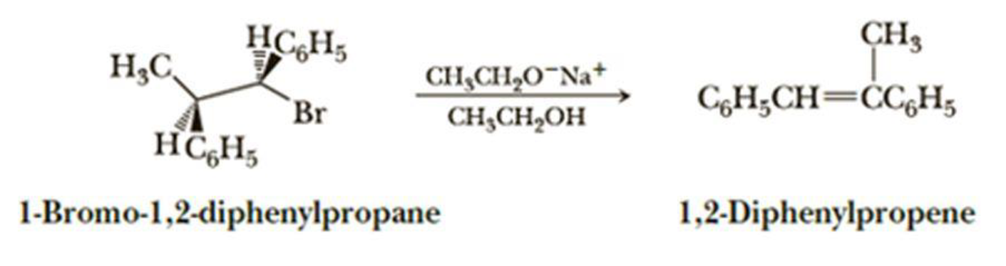 Treatment of the following stereoisomer of 1-bromo-1,2-diphenylpropane ...