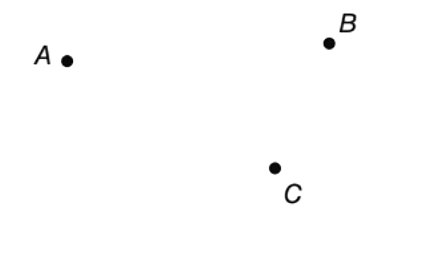 Consider noncollinear points A , B , and C . If each line must contain ...