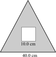 A square hole is cut from the equilateral triangle in Illustration 13 ...